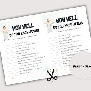 How Well Do You Know Jesus Game, Religious Bible Game Printable, Church ...