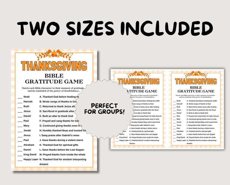 Bible Gratitude Game, Fun Thankfulness Bible Activity for Kids and ...