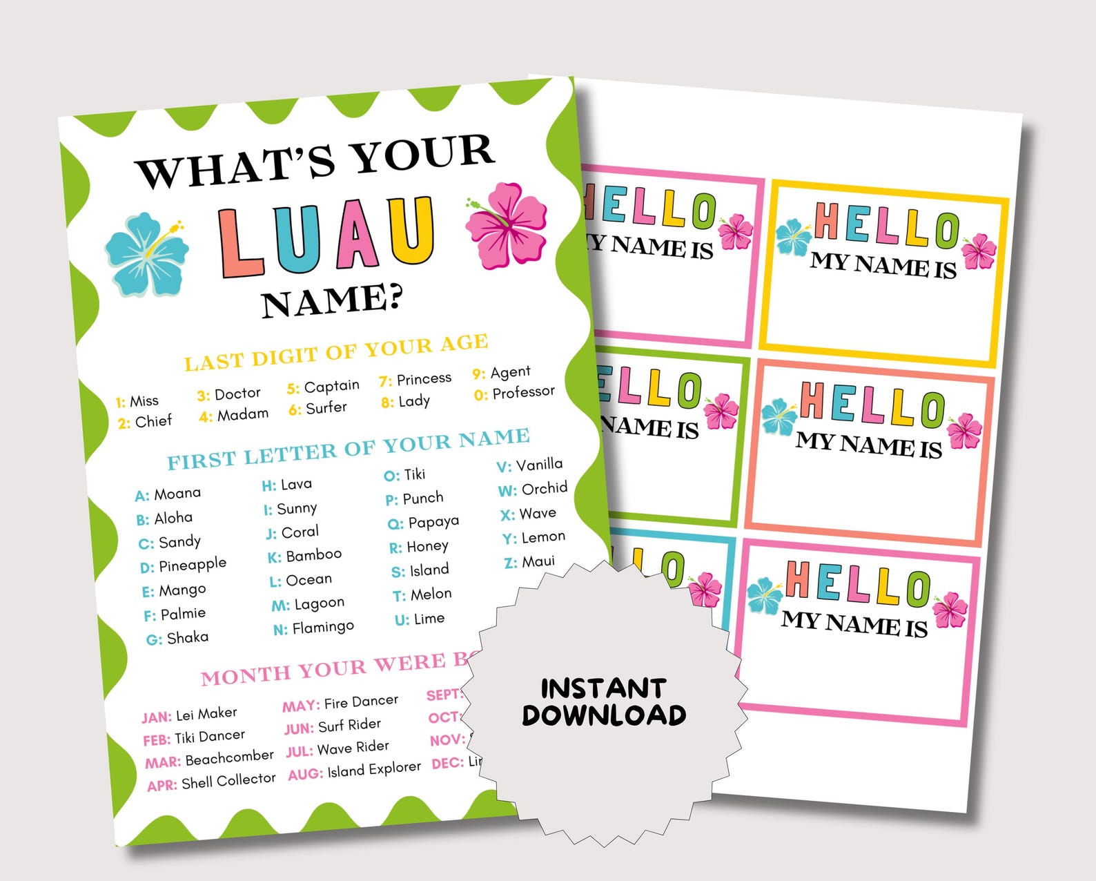 Luau Games Bundle, Luau Party Games for Kids Adults, Luau Friendly Feud ...