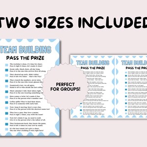 Pass the Prize Team Building Game, Office Games, Printable Team ...