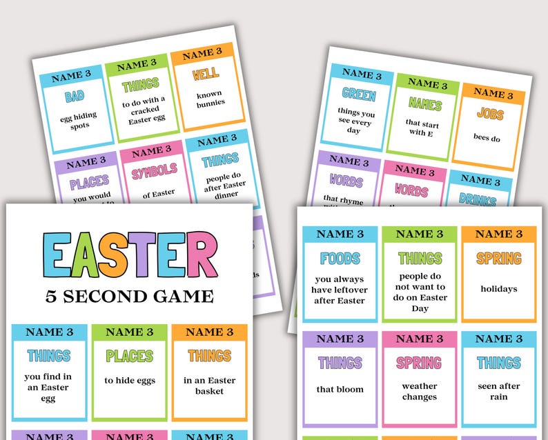 Easter 5 Second Game, Fun Easter Family Game for Kids Adults, Easter ...