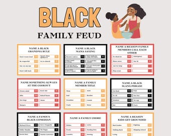 Black Family Feud Game, Fun Black Family Reunion Game, Icebreaker for ...