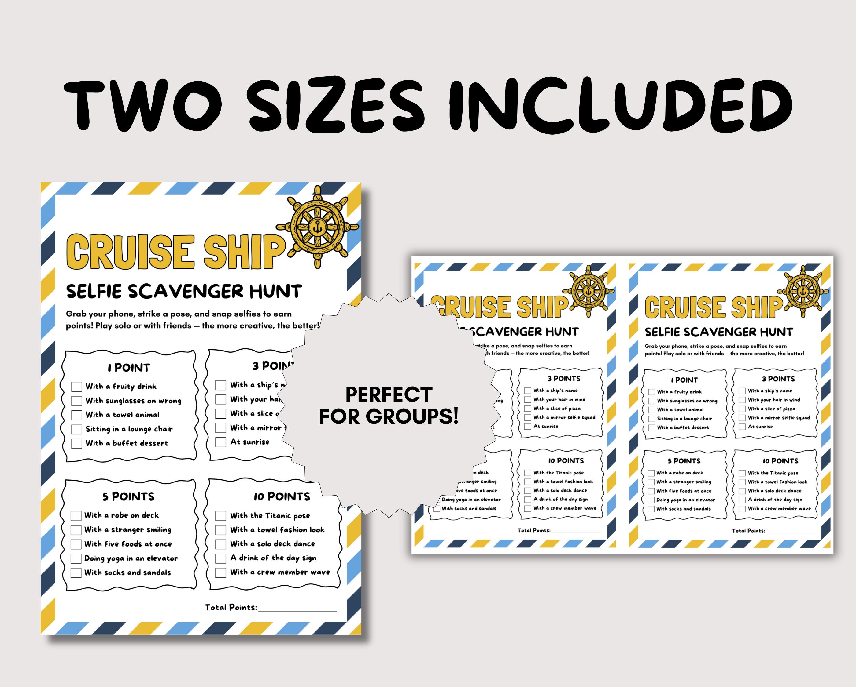 Cruise Photo Scavenger Hunt, Cruise Ship Games, Adult Kids Cruise Games ...