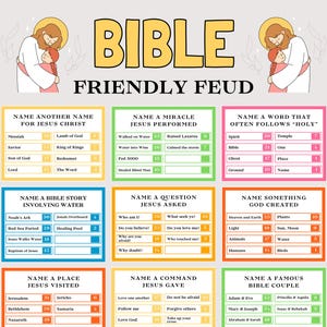 Bible Family Feud, Fun Bible Game for Kids Adults, Bible Friendly Feud ...