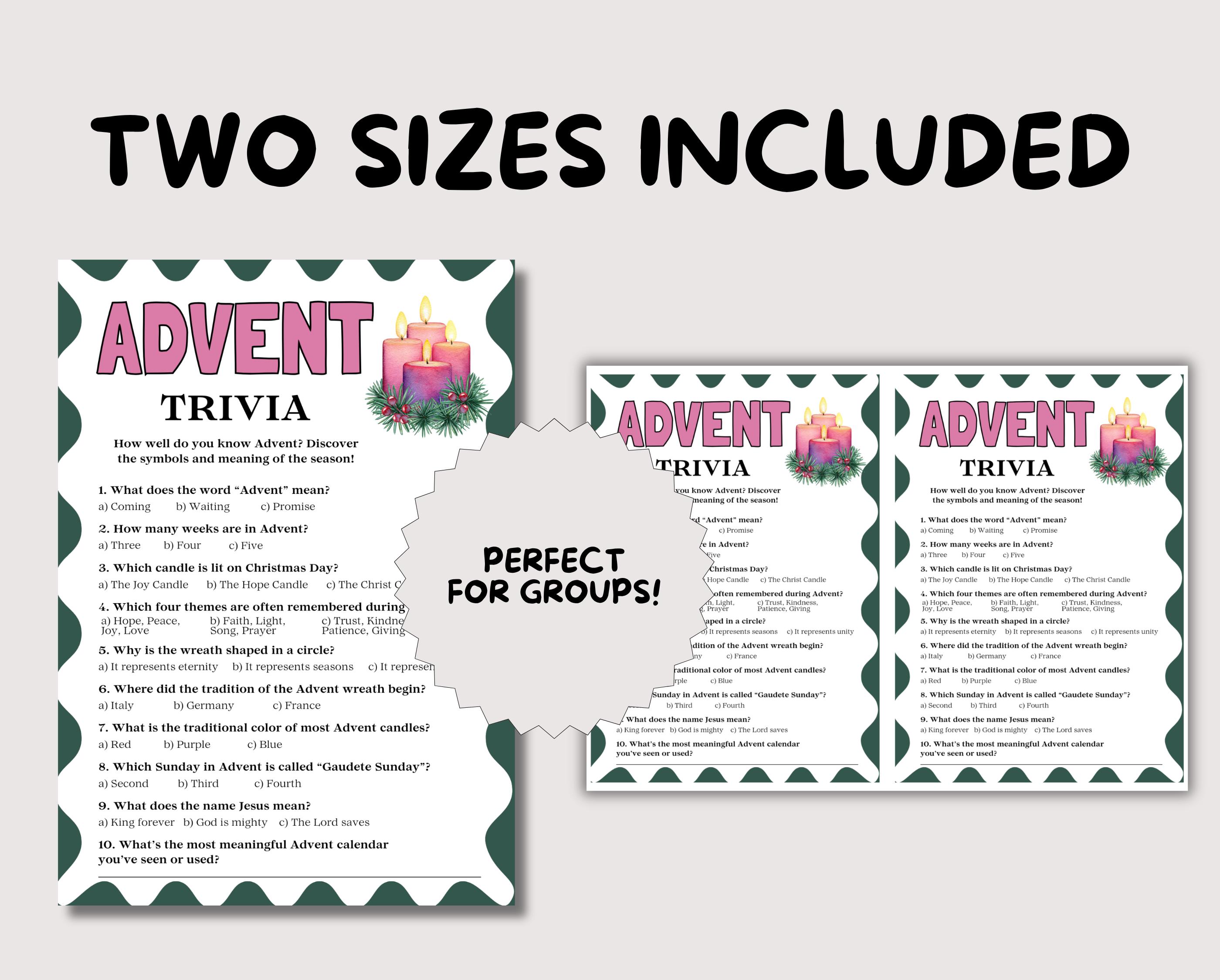 Advent Trivia Game, Fun Christian Winter Game for Kids Adults Family ...