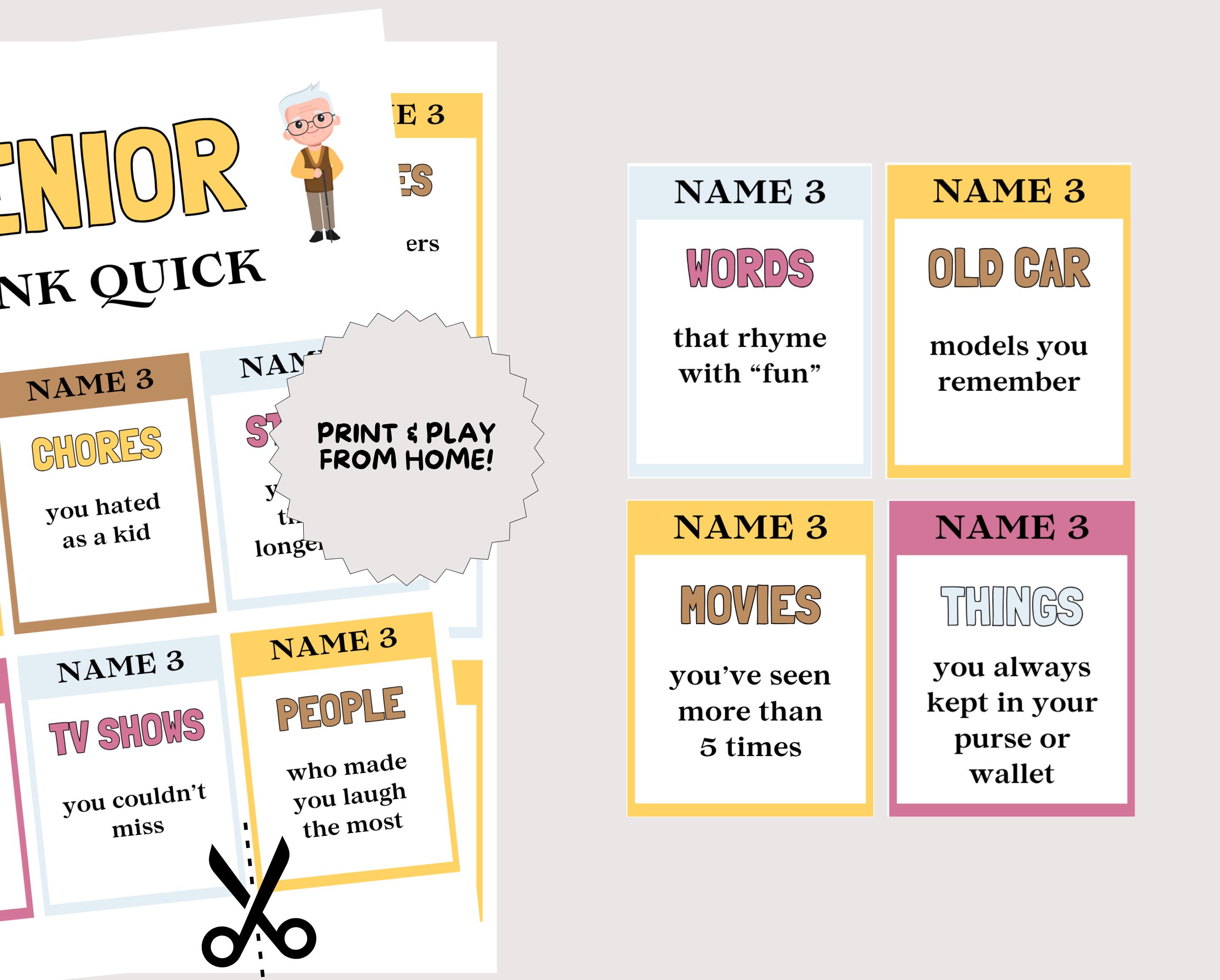 Senior Games Bundle, Games for Seniors Group Games for Senior Citizens ...