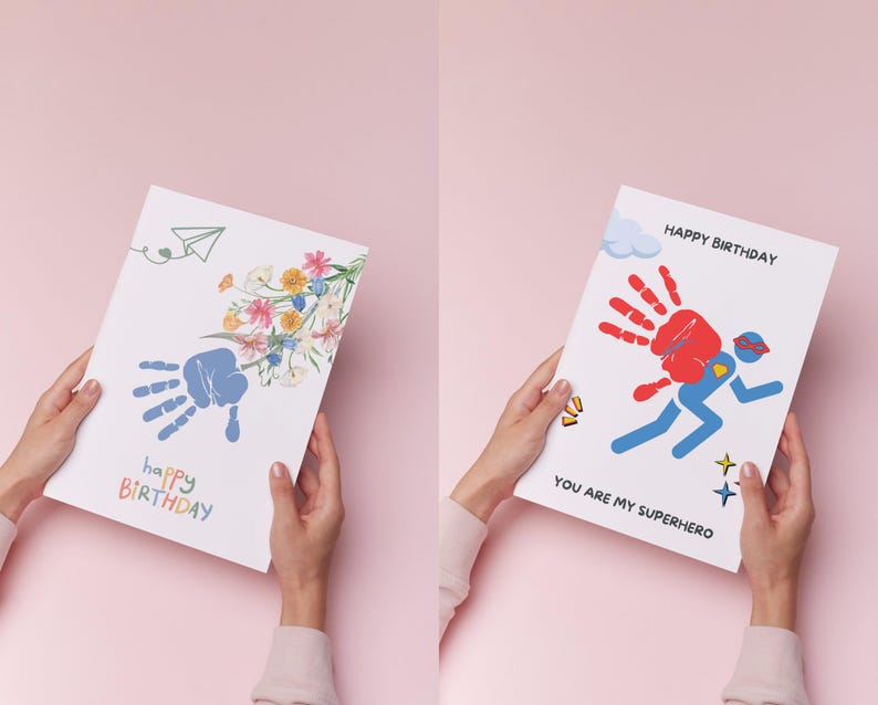 Birthday Handprint Craft, Happy Birthday Handprint Bundle, Personalized ...