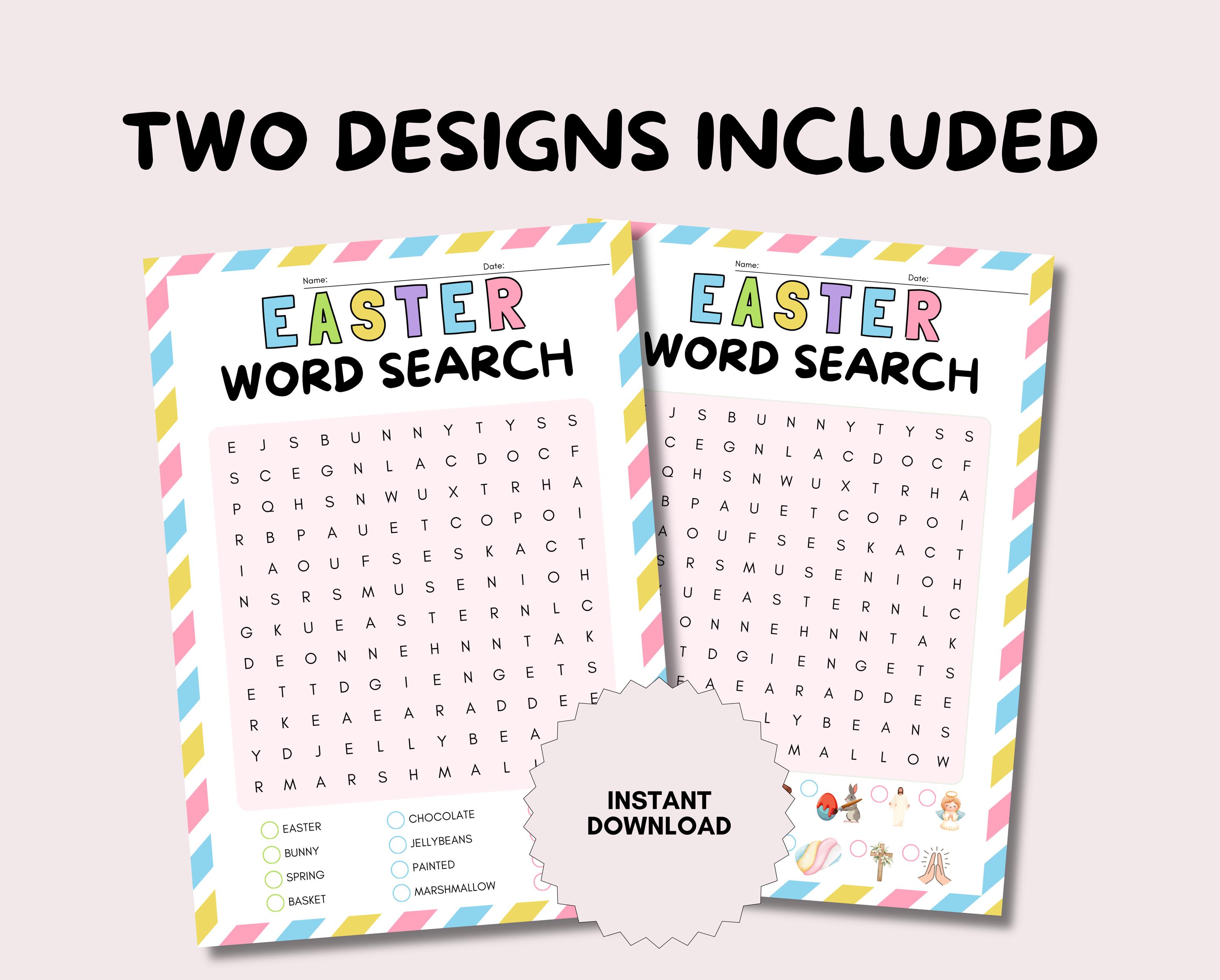 Easter Games, Easter Word Search, Printable Easter Activity for Kids ...