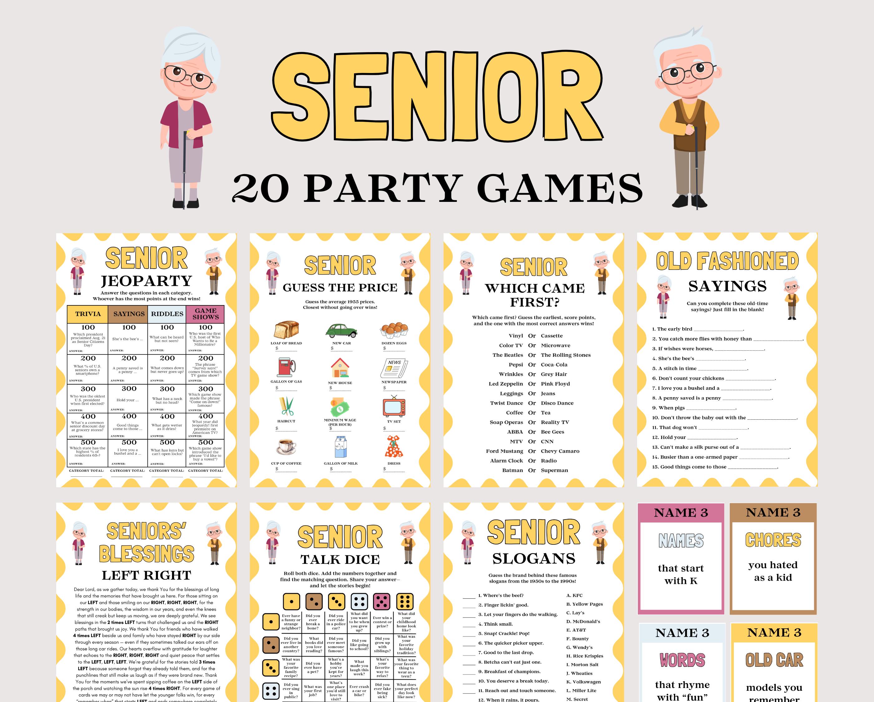 Senior Games Bundle, Games for Seniors Group Games for Senior Citizens ...