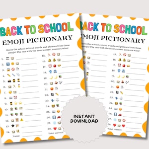 Back to School Emoji Game, Fun Back to School Game, Printable School ...