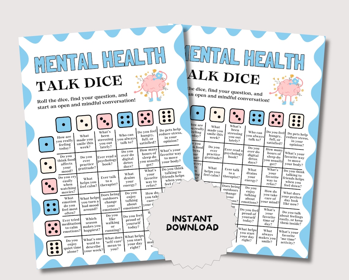 Mental Health Talk Dice Game, Mental Health Game for Adults and Teen ...