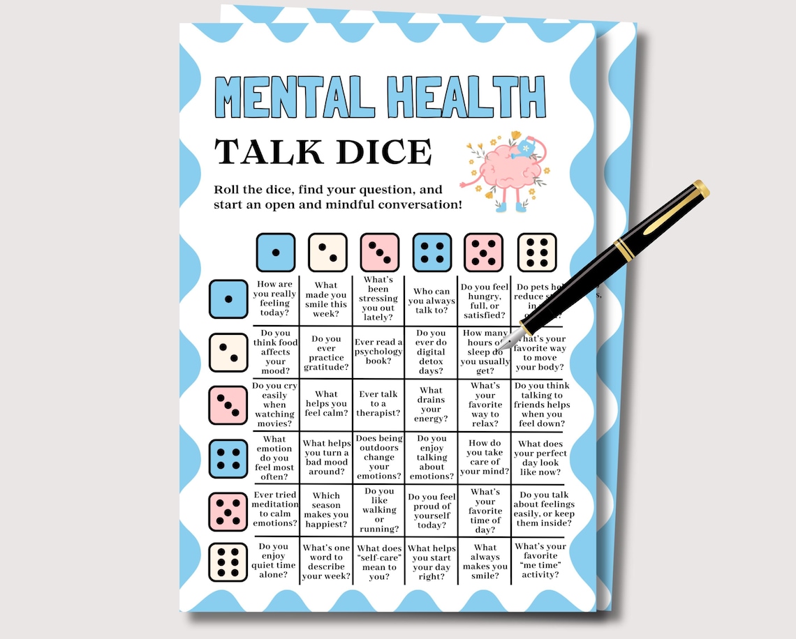 Mental Health Talk Dice Game, Mental Health Game for Adults and Teen ...