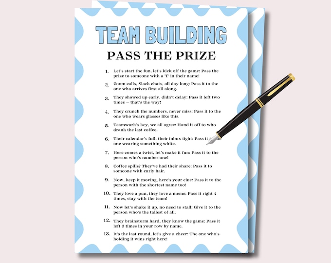 Team Building Games, Pass the Prize, Team Building Activity, Pass the ...