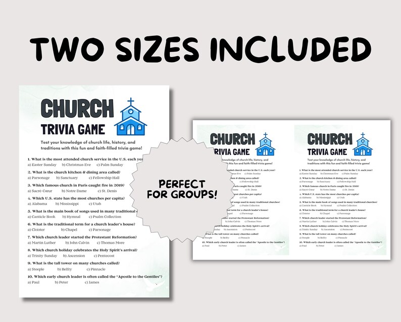 Church Trivia, Games for Church Games Printable, Church Activities ...