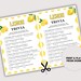 Lemon Trivia Game, Lemon Game for Kids Adults, Lemon Themed Baby Shower ...