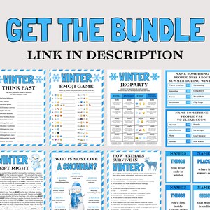 Winter Think Fast Game, Fun Printable Winter Game for Kids Adults ...