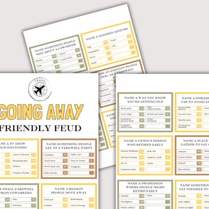 Going Away Friendly Feud Game, Funny Coworker Going Away Party Game ...