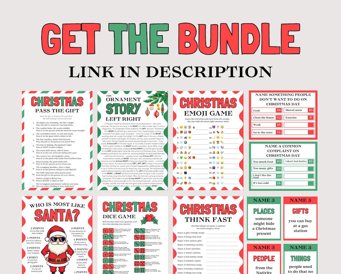 Pass the Gift, Fun Christmas Game for Adults Kids, Pass the Prize Poem ...