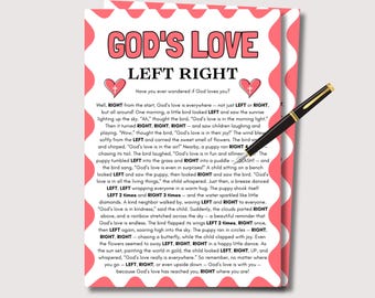 Gods Love Left Right Game, Fun Printable Bible Game for Kids Adults ...