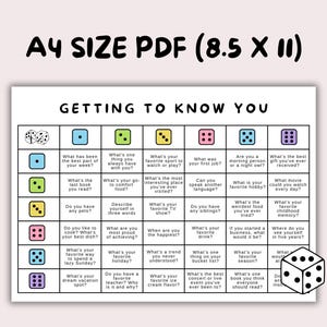 Dicebreaker Roll and Tell Game, Getting to Know You Game, Simple ...
