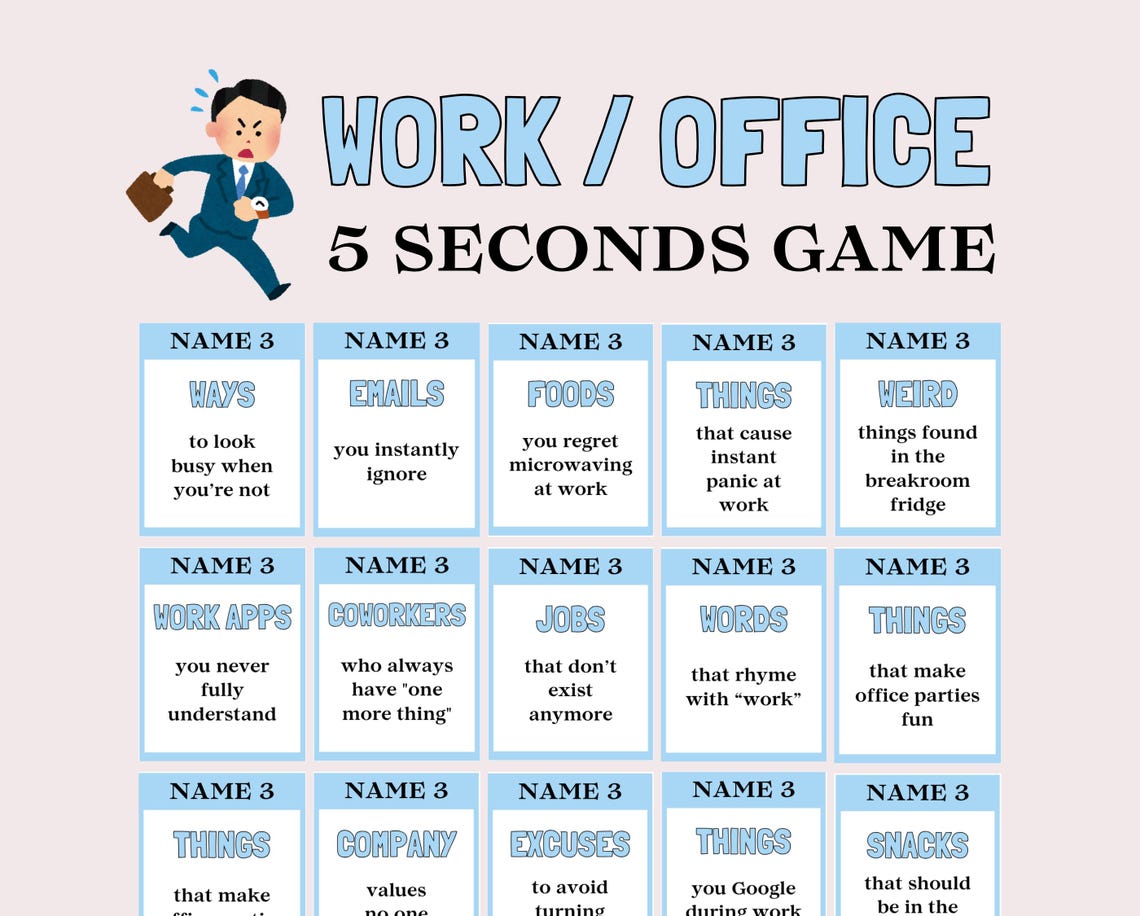 Office Think Quick Game, Team Building Activities for Office Games, Fun ...