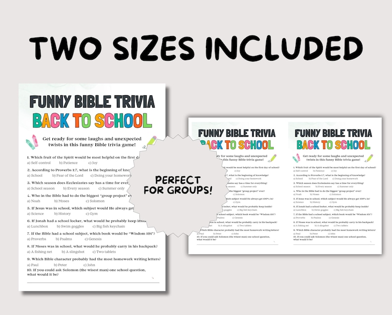 Bible Back to School Game Printable, Christian Back to School ...