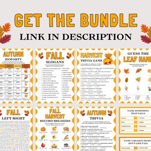 Fall Jeopardy Game, Fun Fall Game for Adults Kids and Seniors, Autumn ...