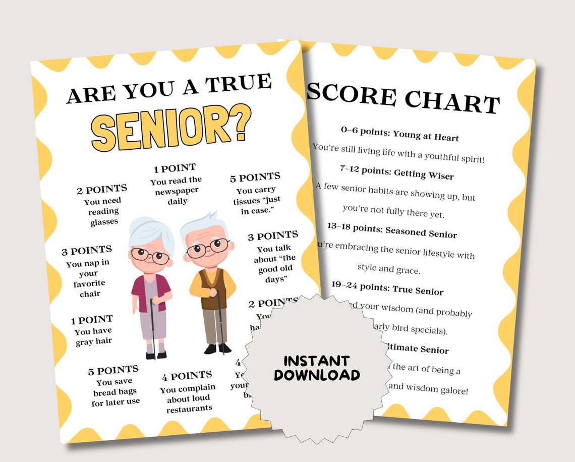 Fun Senior Games for Senior Citizens, Senior Birthday Games, Activity ...