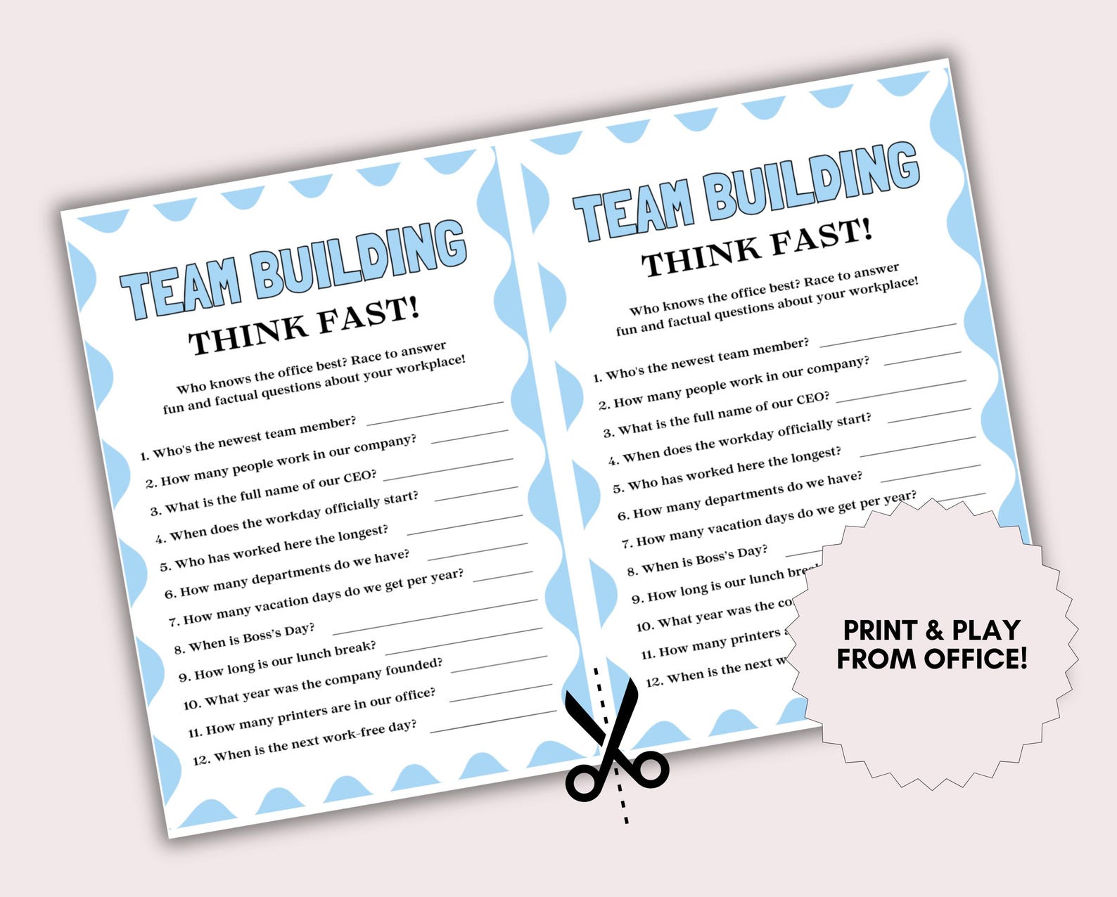 Team Building Activities for Office Think Fast Game, Team Building ...