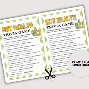 Gut Health Trivia Game, Fun Nutrition Game for Adults and Kids, Healthy ...
