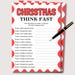 Christmas Think Fast Game, Fun Christmas Game for Adults Kids, Family ...