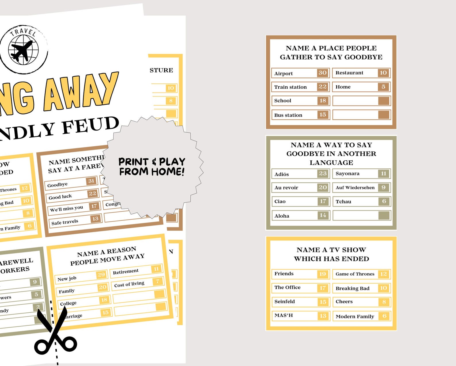 Going Away Friendly Feud Game, Funny Coworker Going Away Party Game ...
