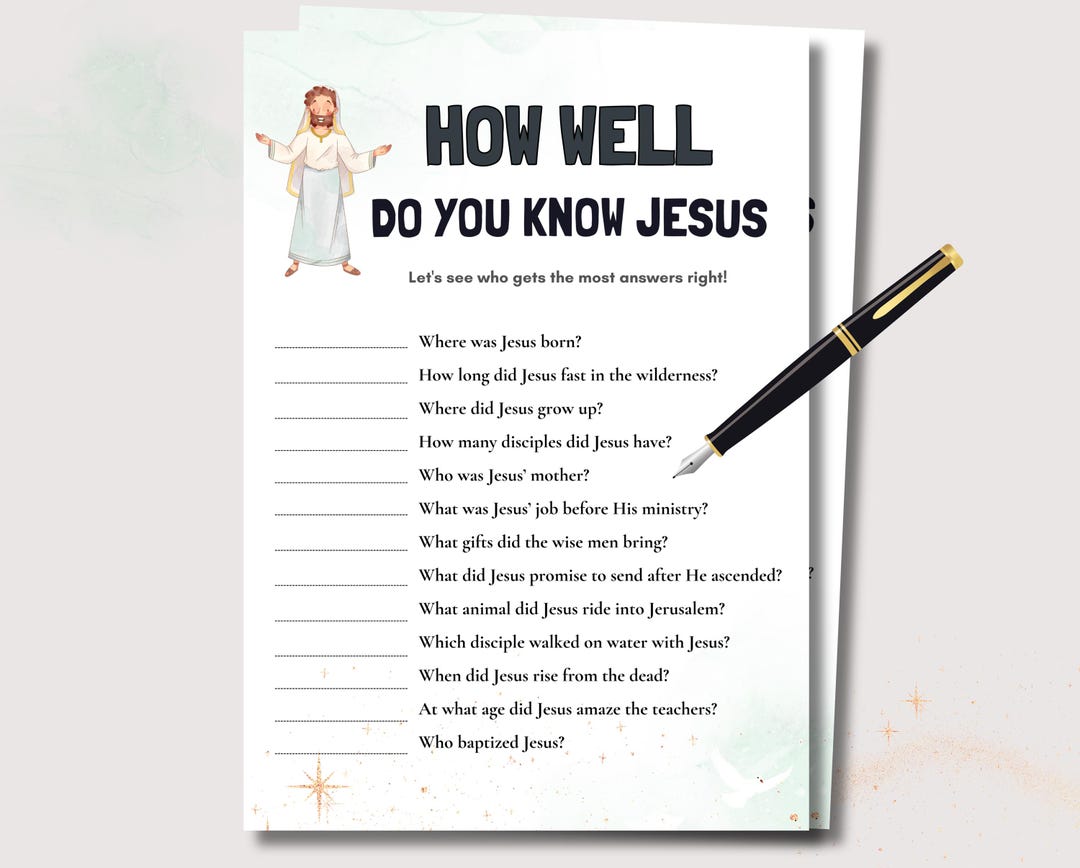 How Well Do You Know Jesus Game, Religious Bible Game Printable, Church ...