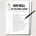 How Well Do You Know Jesus Game, Religious Bible Game Printable, Church ...