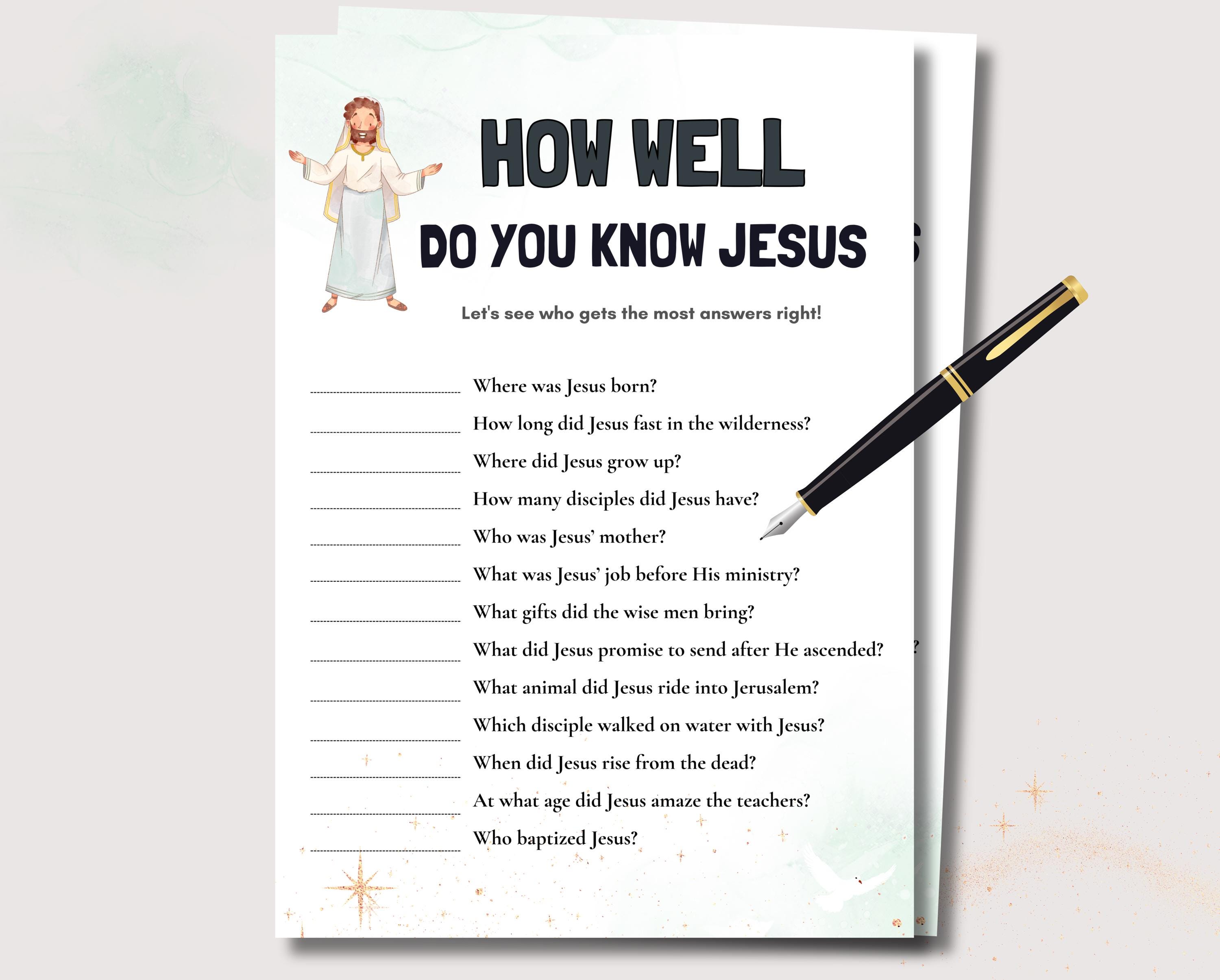 How Well Do You Know Jesus Game, Religious Bible Game Printable, Church ...