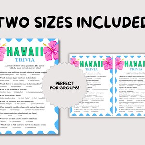 Hawaii Trivia Game, Printable Luau Party Game, Hawaiian Quiz, Aloha ...