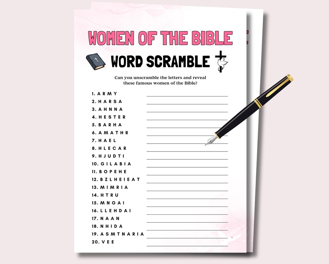 Women of the Bible Word Scramble Game, Women's Ministry Games ...