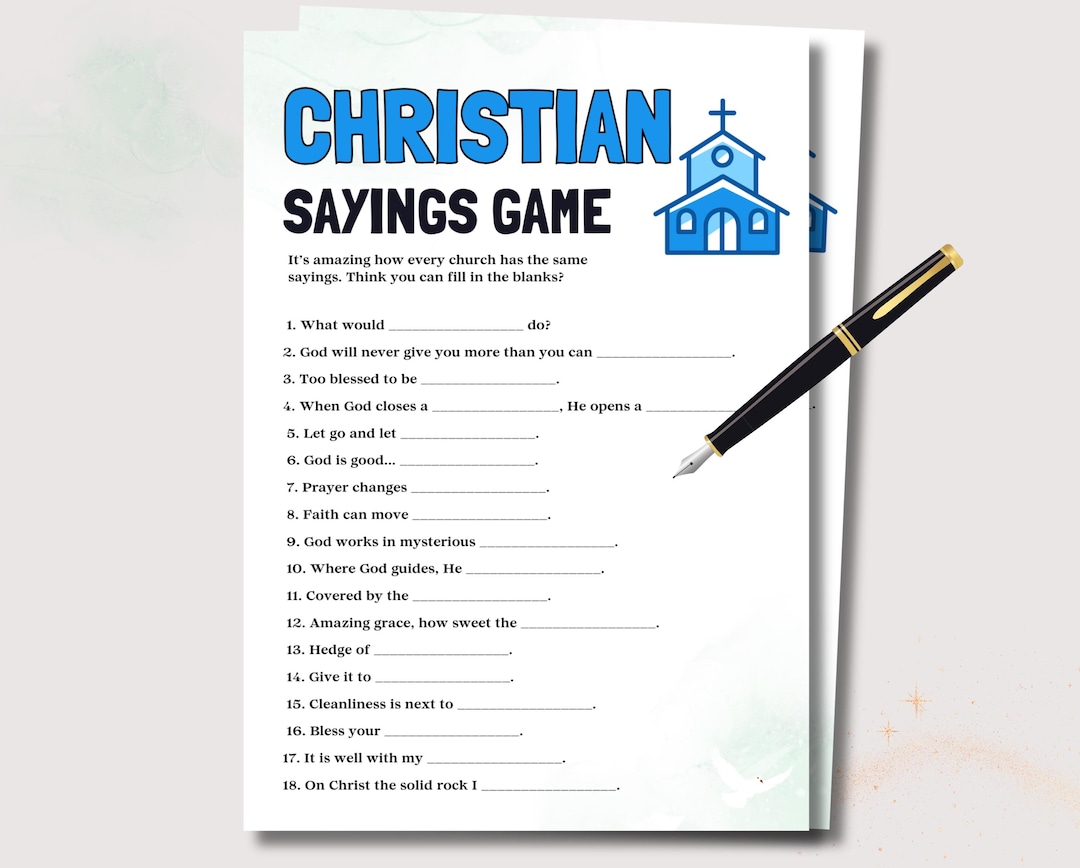 Christian Sayings Game, Fun Christian Trivia for Kids and Adults ...