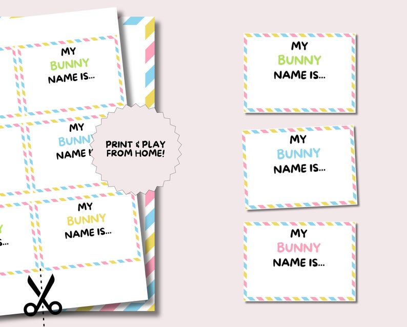 Easter Whats Your Bunny Name Game, Printable Easter Name Game, Easter ...