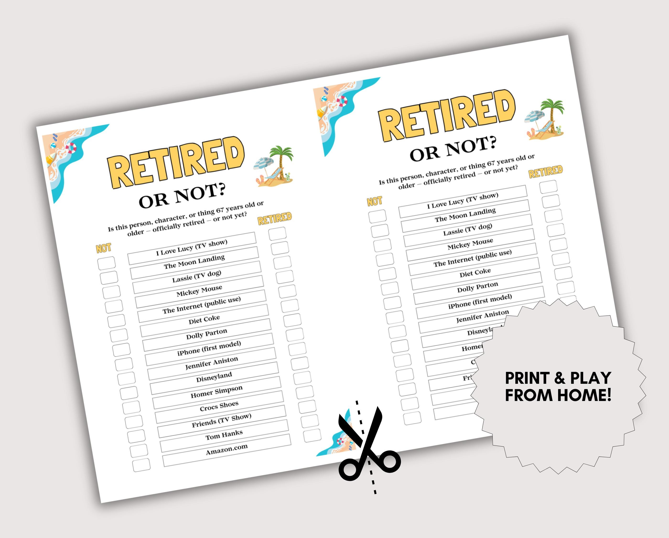 Retirement Trivia Game, Retirement Games, Work Party Game for Retiree ...