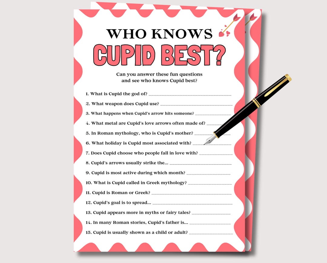 Who Knows Cupid Best Game, Funny Valentine’s Day Trivia Game for Kids ...
