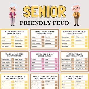 Senior Friendly Feud Game, Fun Senior Games for Senior Citizens, Senior ...