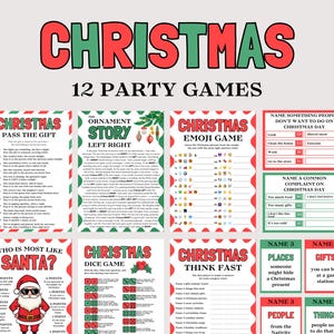 Christmas Games Bundle, Fun Group Christmas Party Games for Adults Kids ...
