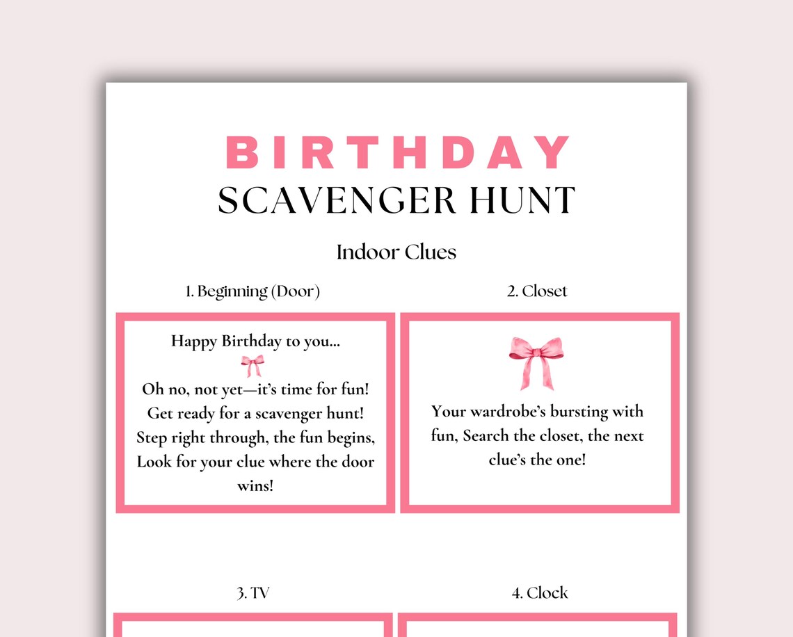 Sweet 16 Scavenger Hunt, Sweet 16 Games, 16th Birthday Games, Sweet 16 Birthday Scavenger Hunt ...