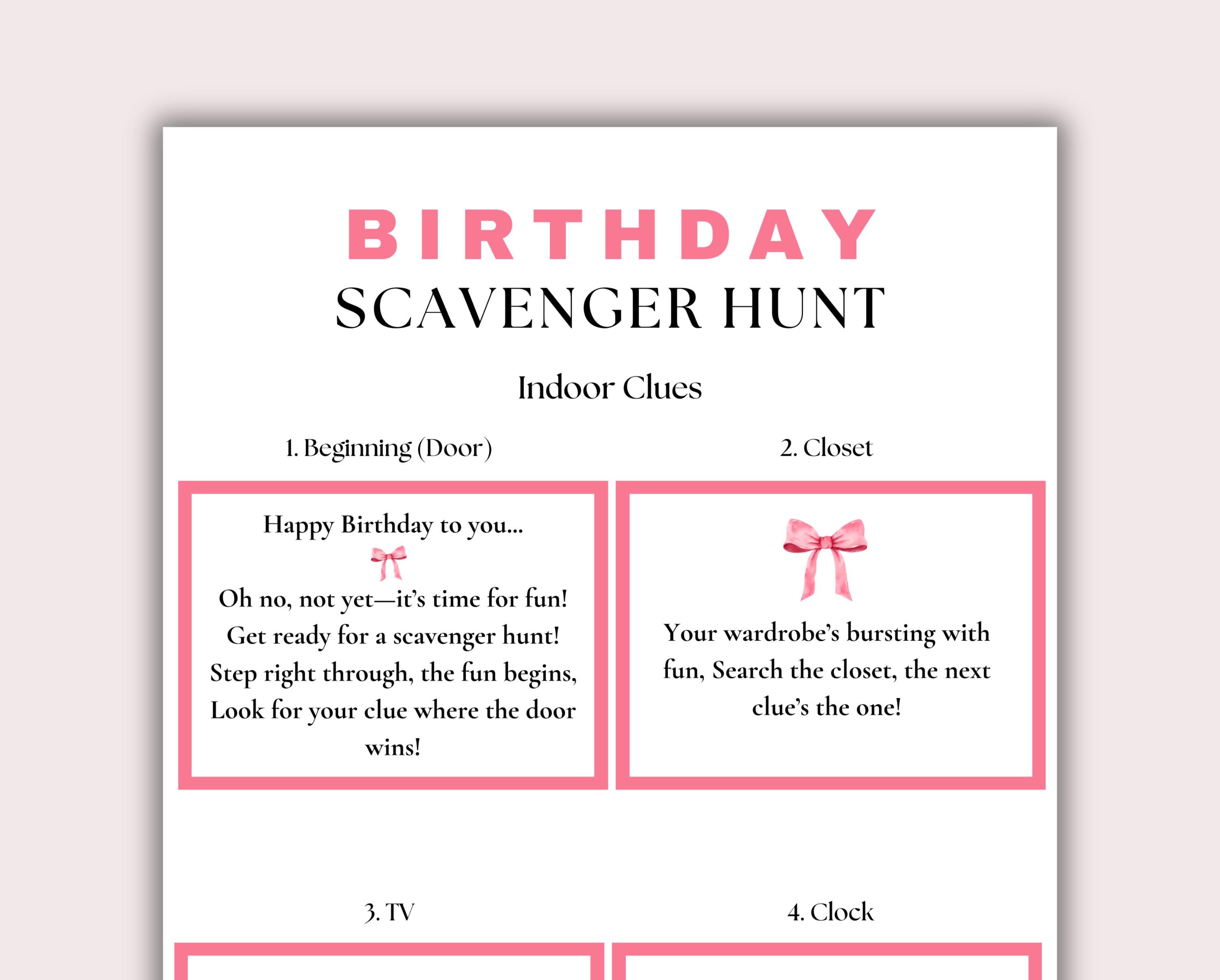 Sweet 16 Scavenger Hunt, Sweet 16 Games, 16th Birthday Games, Sweet 16 ...