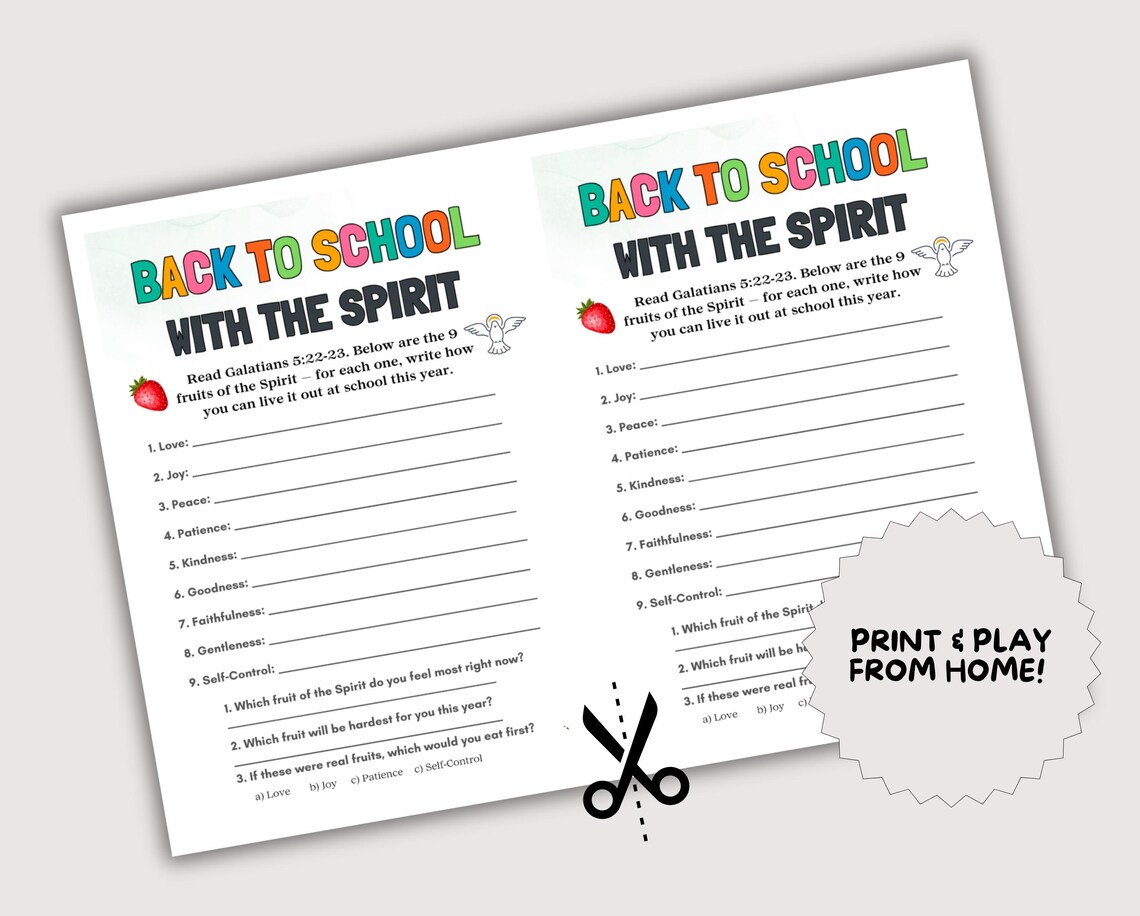 Bible Back to School Game, Christian Back to School Activities, Sunday ...