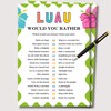 Luau Games, Word Puzzle, Luau Party Games, Aloha Party Games, Hawaiian ...