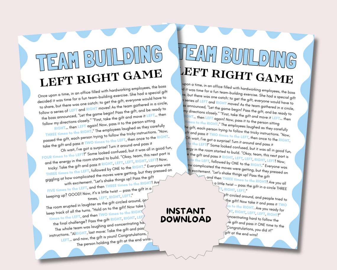 Team Building Left Right Game, Right Left Game for Team Building, Team ...