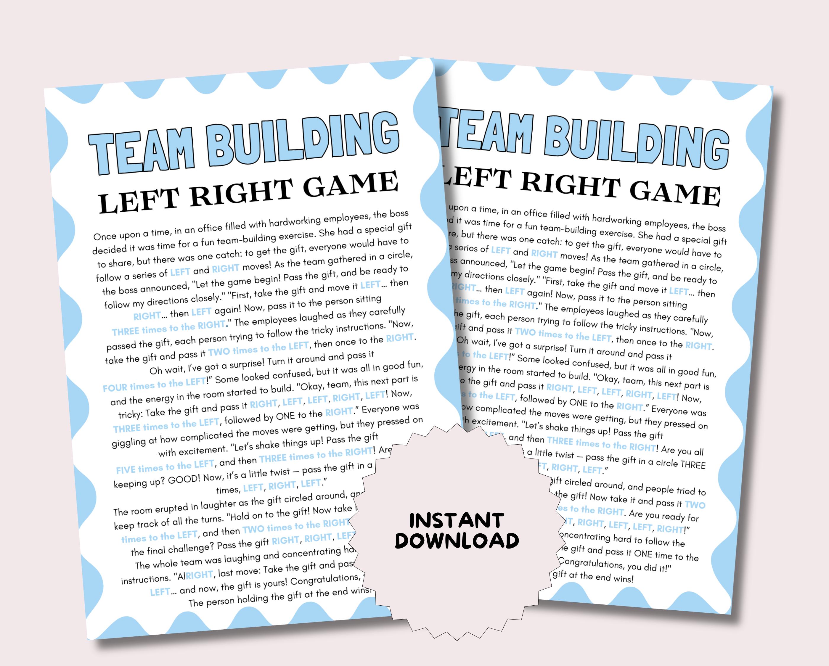 Team Building Left Right Game, Right Left Game for Team Building, Team ...