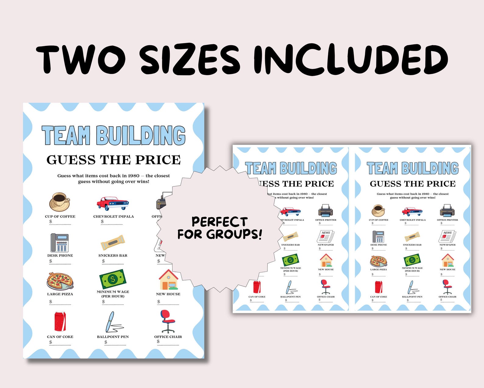Team Building Activity Guess the Price, Printable Office Games, Work ...